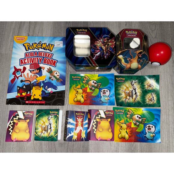 Pokemon | Toys | Pokemon Bundle Lot Of Tins Stickers Card Binders Book ...